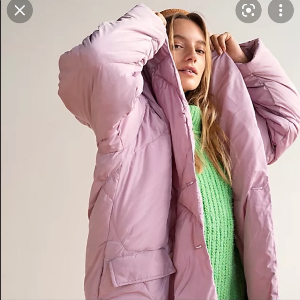 Free People Ella Oversized Puffer Jacket In Pastel Pu… - Gem